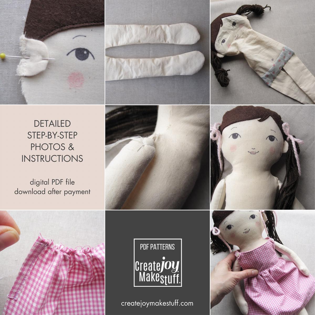 18 Rag Doll Sewing Pattern Createjoymakestuff
